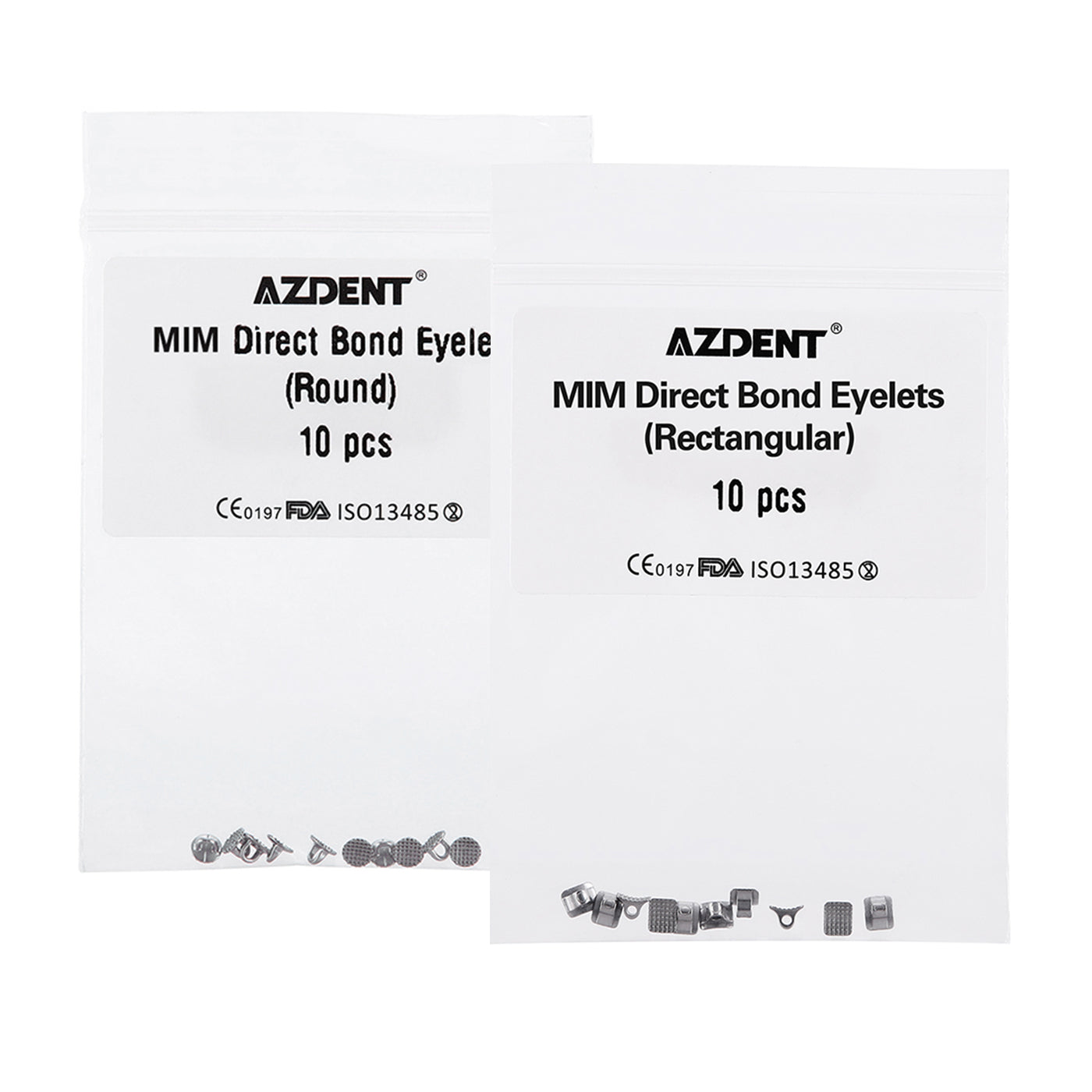 AZDENT Dental Lingual Button Direct Bond Eyelet Round/Rectangular Base ...